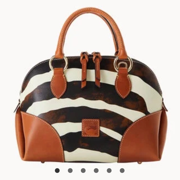 Dooney & Bourke | Bags | Dooney Burke Zebra Leather Domed Satchel ...